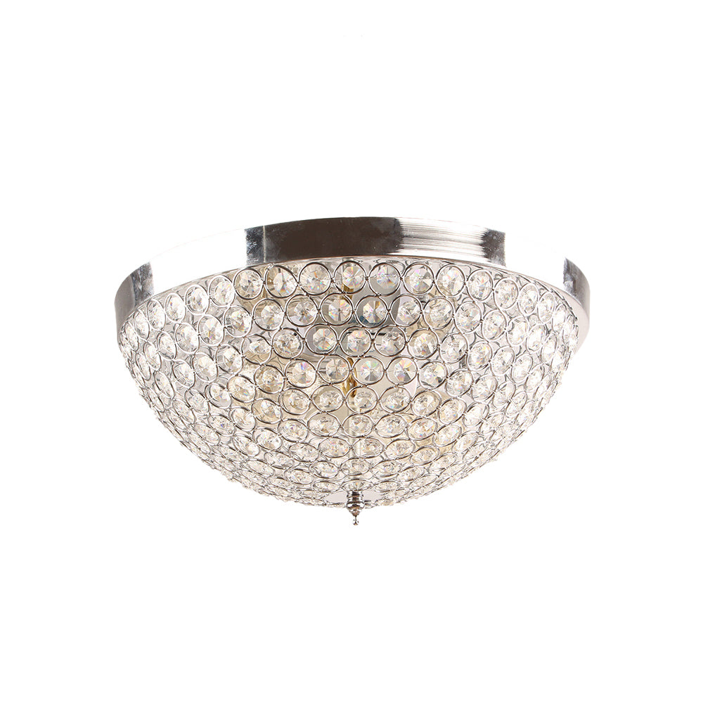 Dome Ceiling Light Fixture Contemporary Faceted Crystal Ball 2 Lights ...