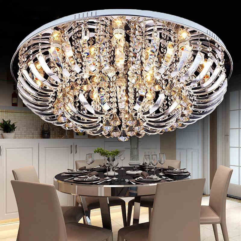 Dome Flush Mount Light Contemporary Crystal 9/12 Lights 23.5