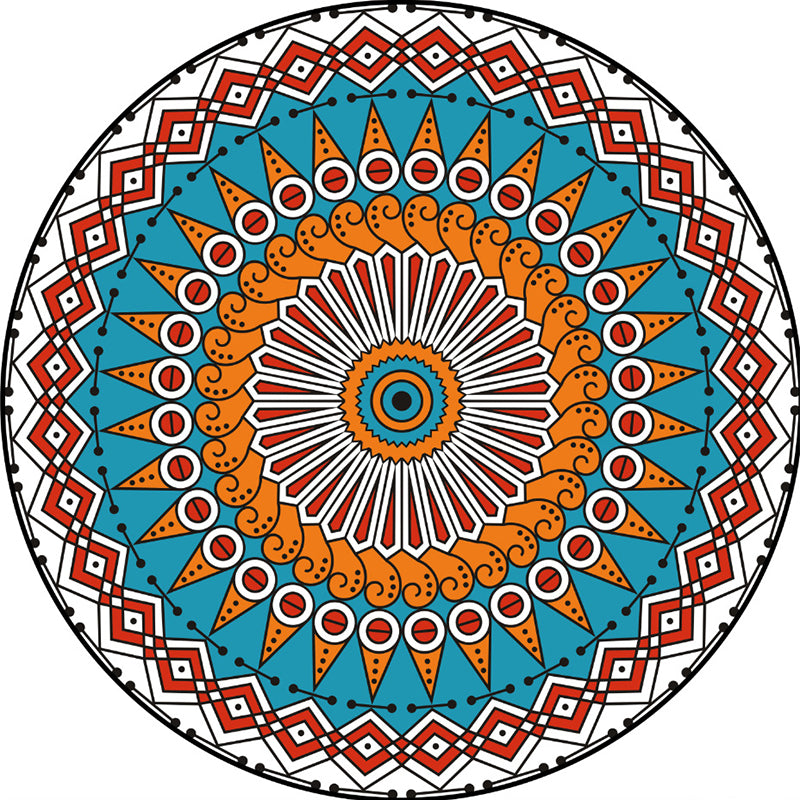 Calming Patterned Rug Multi-Colored Polypropylene Carpet Anti-Slip ...