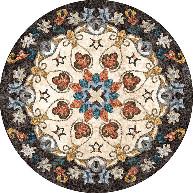 Calming Patterned Rug Multi-Colored Polypropylene Carpet Anti-Slip ...