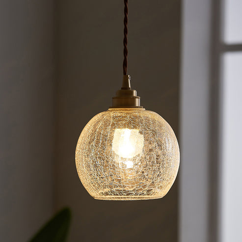 Industrial Sphere Ceiling Light Single Clear Glass Hanging Pendant ...