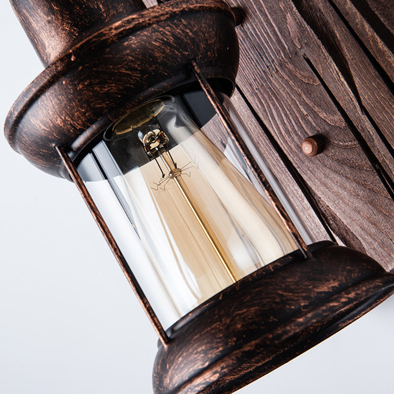 Industrial Lantern Wall Mount Light 1-Light Iron Wall Light Fixture ...