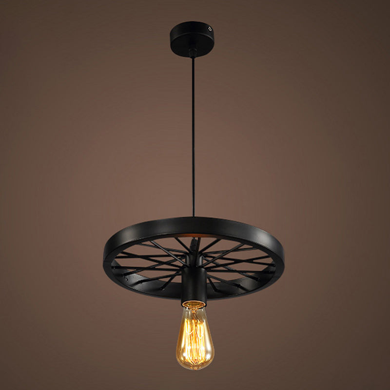 Open Bulb Metallic Pendant Light Vintage Style Restaurant Hanging ...