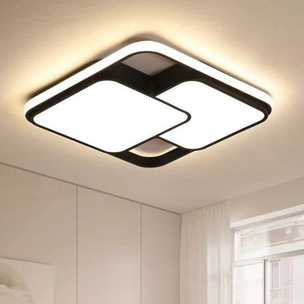 Splicing Square Bedroom LED Flush Mount Aluminum Modern Flushmount ...