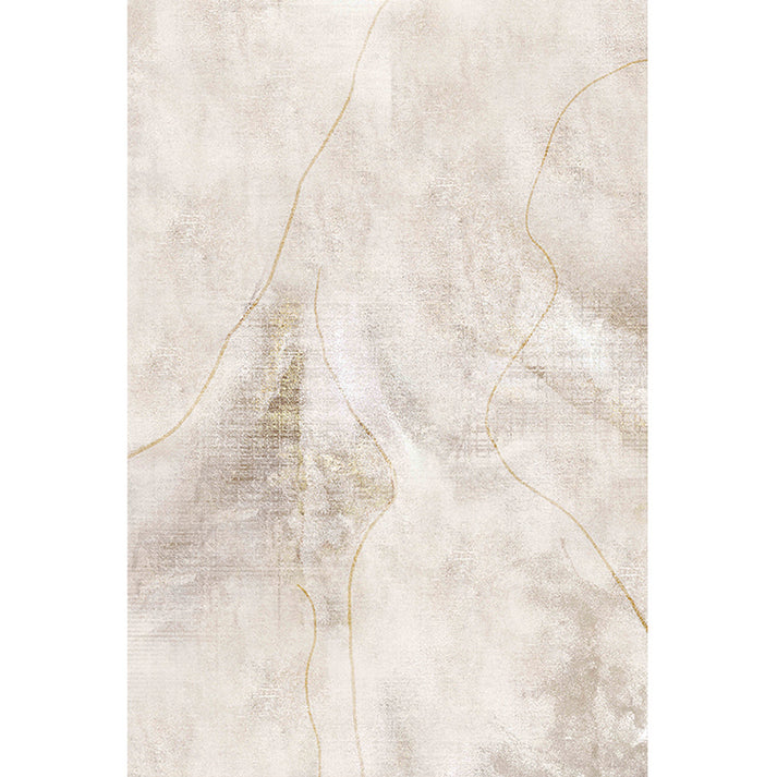 Beige Abstract Printed Rug Synthetics Contemporary Carpet Washable Non ...