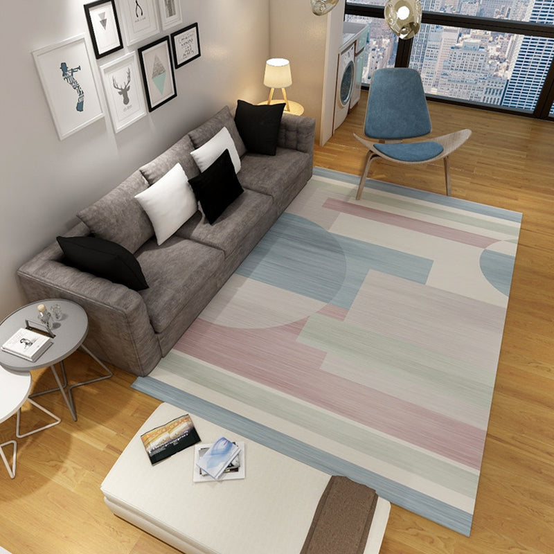 Simple Geo Pattern Rug Multi Colored Polypropylene Area Carpet Easy ...