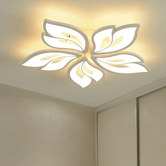 Minimalist Flower Ceiling Mounted Light Acrylic Living Room LED Semi ...