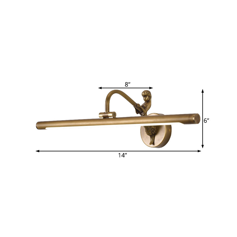 Black/Antique Brass Tube Vanity Lighting Classic Metal LED 14"/18"/23 ...
