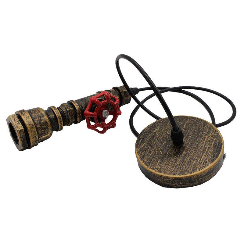Single-Bulb Ceiling Light Antique Valve Handle Iron Hanging Pendant ...