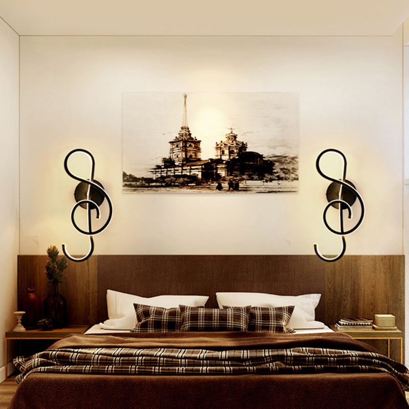 Music Note Living Room LED Wall Mount Light Acrylic Modern Style Wall ...
