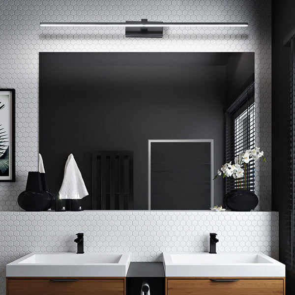 Linear Shaped Bathroom Wall Sconce Light Metallic Minimalist LED Vanity ...