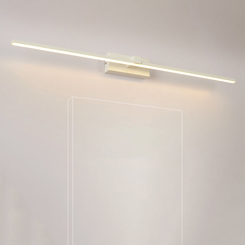 Linear Shaped Bathroom Wall Sconce Light Metallic Minimalist LED Vanity ...