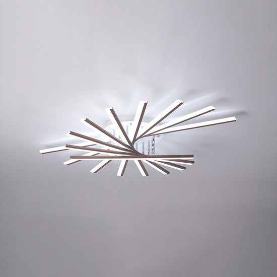 Fan-Shaped Living Room LED Semi Flush Acrylic Modern Flush Ceiling ...