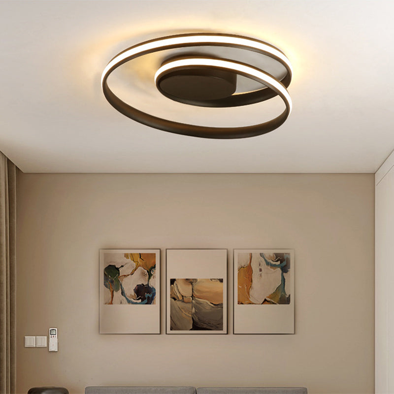 Seamless Curve Bedroom Ceiling Mounted Lighting Aluminum Minimalist LED ...