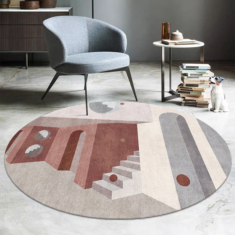 Multicolor Decoration Rug Unique Colorblock Rug Synthetics Anti-Slip ...