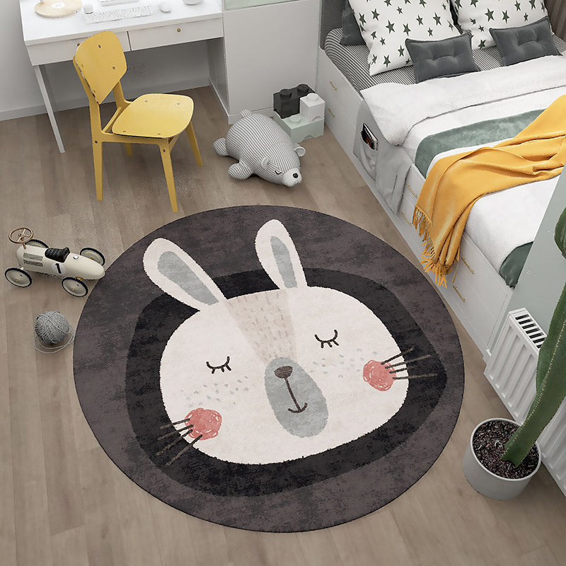 Multi Color Childrens Room Rug Natural Cartoon Animal Print Carpet ...