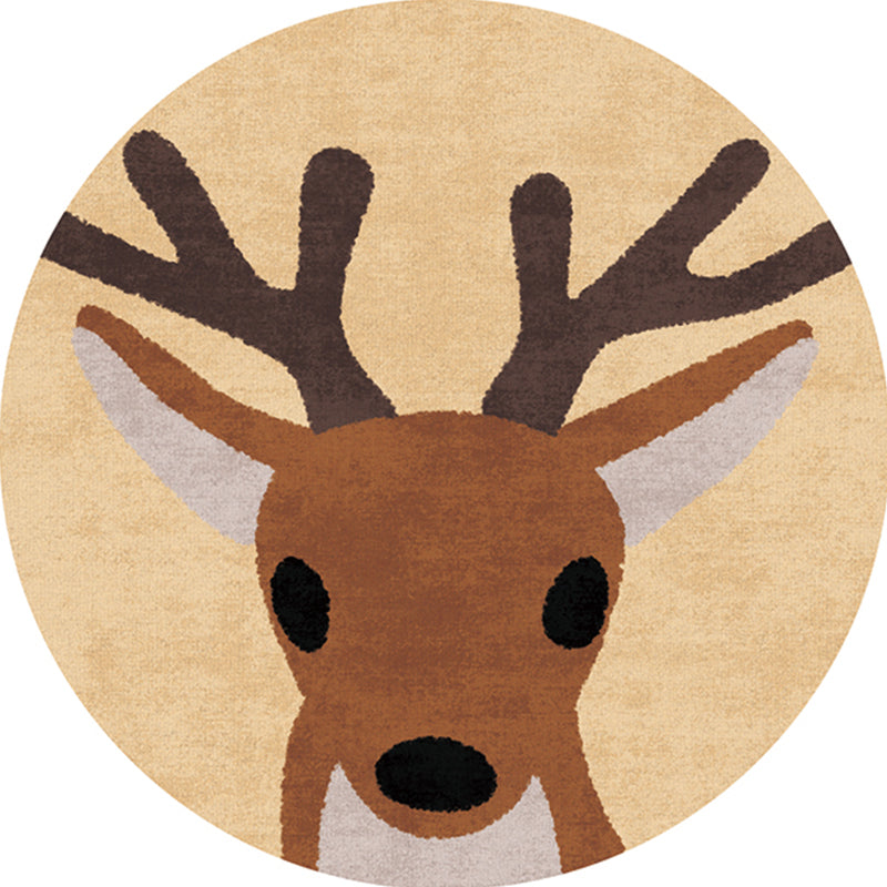 Multi Color Childrens Room Rug Natural Cartoon Animal Print Carpet ...