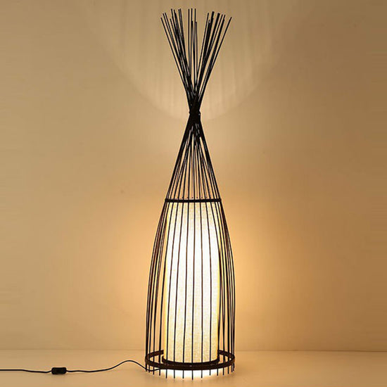 Southeast Asia Conical Stand Up Lamp Bamboo Single Living Room Floor ...