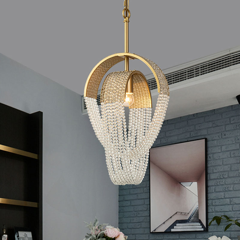 Fringed Suspension Light Post-Modern Crystal Dining Room Pendant Light ...