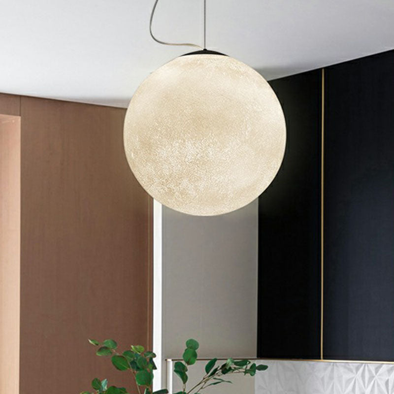 Novelty Minimalist Moon Shaped Hanging Lamp Resin 1 Bulb Dining Room ...