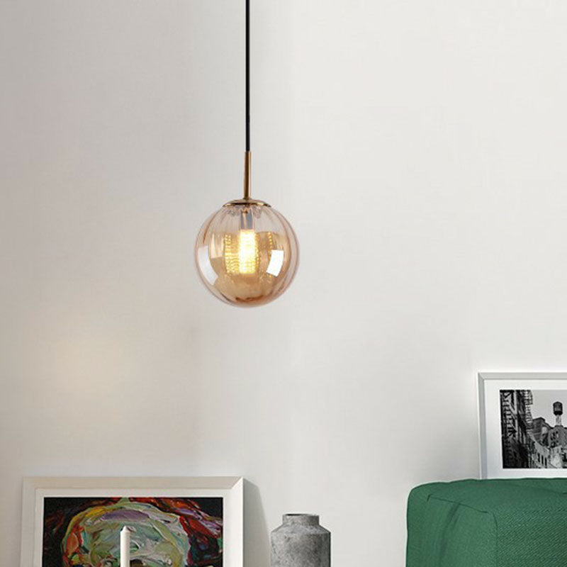 Multi-Color Glass Ball Pendulum Light Contemporary 1 Head Ceiling ...
