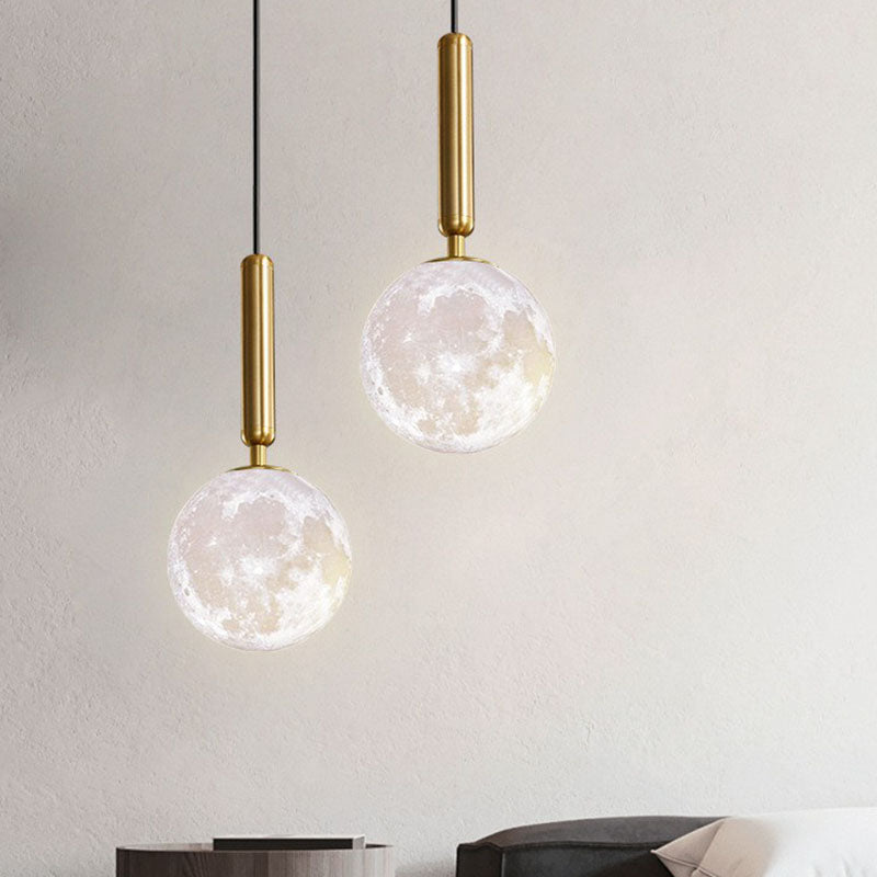 3D Print Moon Shaped Pendant Light Minimalist Creative Metal Single ...