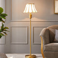 Traditional Flared Stand Up Lamp Single-Bulb Scalloped Glass Floor ...