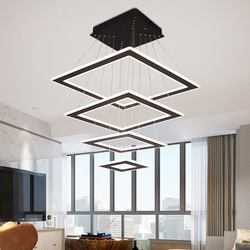 Rhombus Tiered Living Room LED Suspension Light Acrylic Nordic Style ...