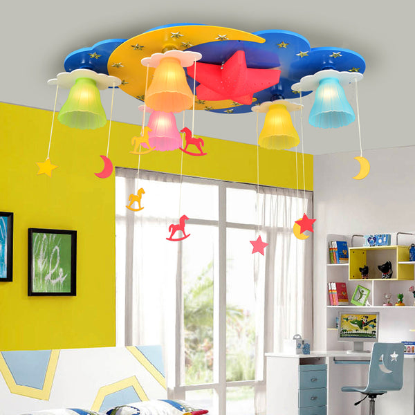 Kids Room LED Semi Flush Mounted Light Cartoon Ceiling Fixture with ...