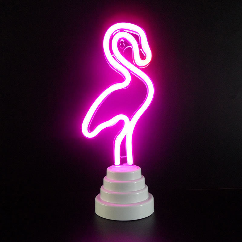 Cartoon Mini LED Table Lamp Plastic Bedroom Battery Powered Night Stand ...