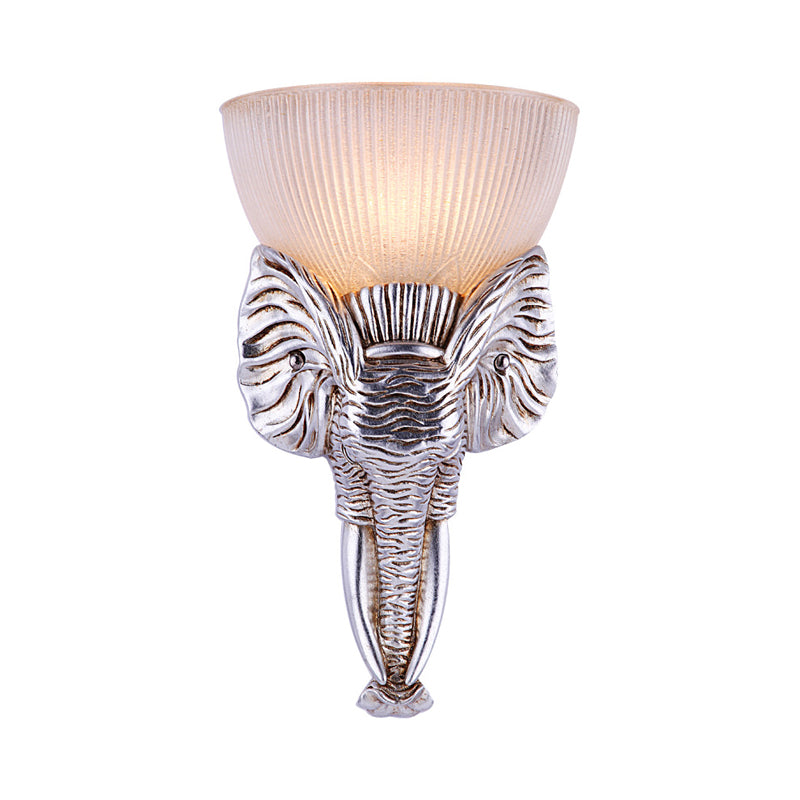 Silver Elephant Sconce Light Traditional Prism Glass 1 Light Hallway ...