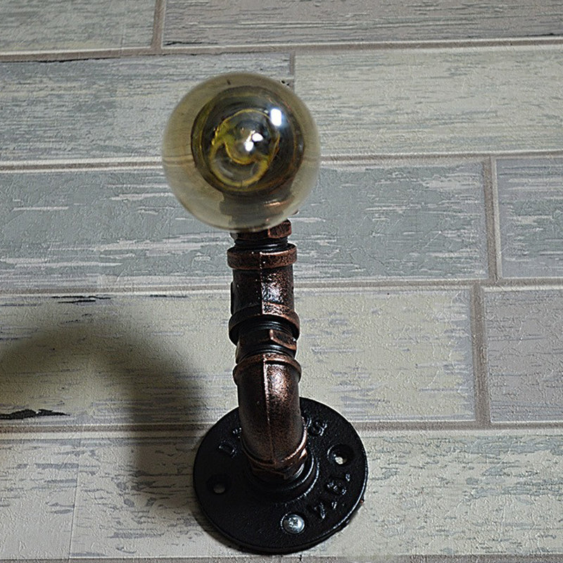 Rust Finish Pipe Wall Light Industrial Metal 1 Bulb Garage Sconce ...