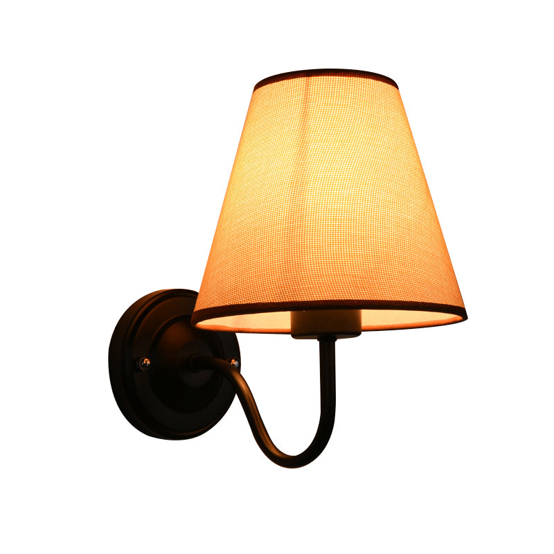 Classic Tapered Shade Wall Light 1-Light Fabric Wall Lighting Fixture ...