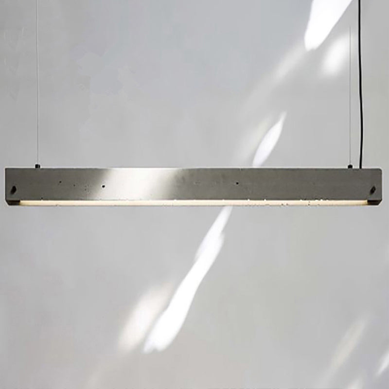 Grey Rectangular Suspension Lighting Simplicity 1 Head Cement Hanging ...
