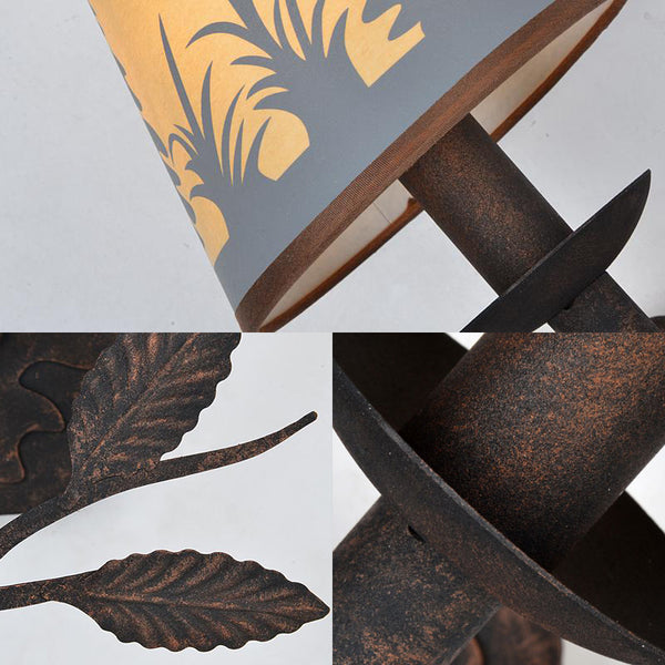 Metal Rust Sconce Lamp Torch 1-Light Country Wall Mounted Lighting with ...