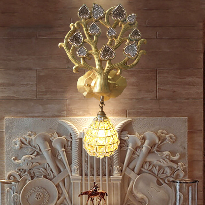 Water Drop/Globe Resin Sconce Light Country 1 Bulb Indoor Wall Lighting ...