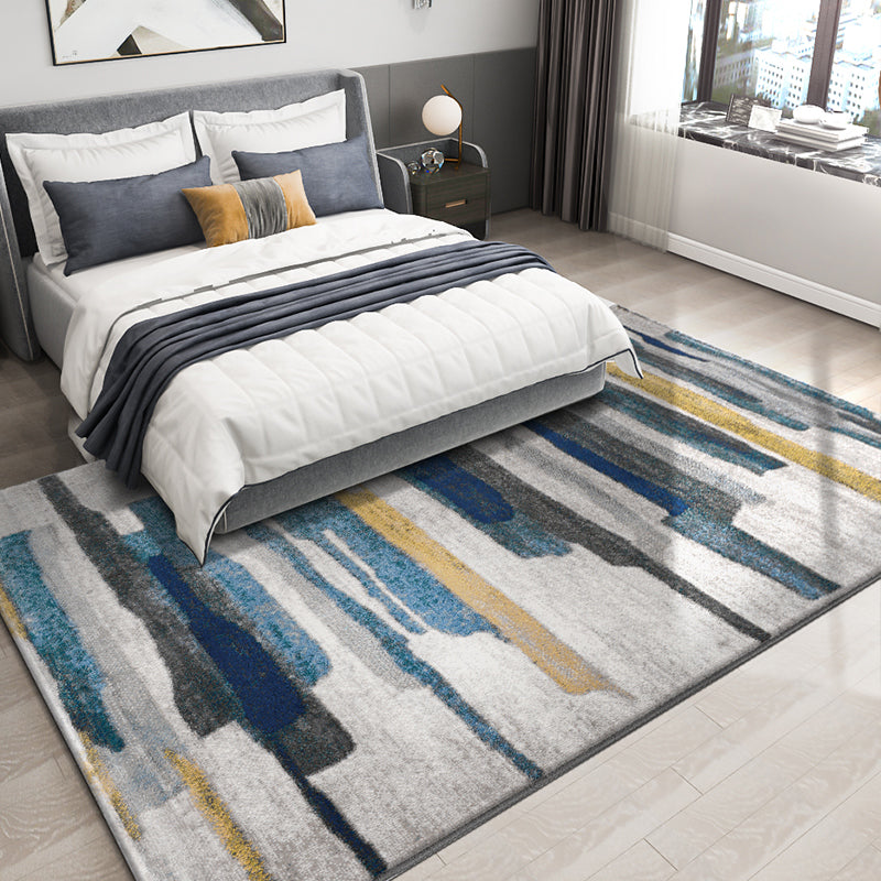 Relaxing Abstract Rug Multi Colored Synthetics Indoor Rug Non-Slip ...