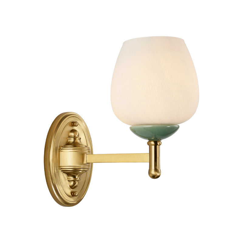 Opal Glass Tapered Wall Sconce Modern 1/2-Light Hall Wall Mount Light ...