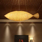 Asia Fish Shaped Hanging Light Bamboo Dining Room Suspension Pendant ...