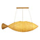 Asia Fish Shaped Hanging Light Bamboo Dining Room Suspension Pendant ...
