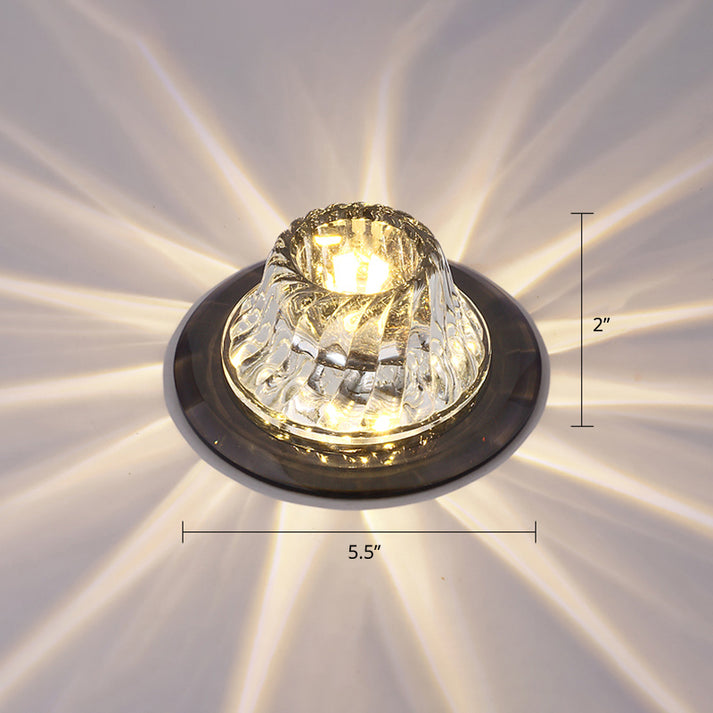 Flared LED Flush Mount Ceiling Fixture Simple Twisted Crystal Corridor ...