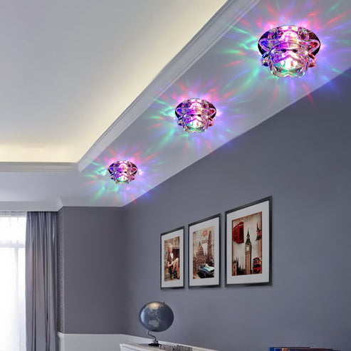 Clear Lotus Flush Mount Led Light Minimalism Crystal Ceiling Mounted ...
