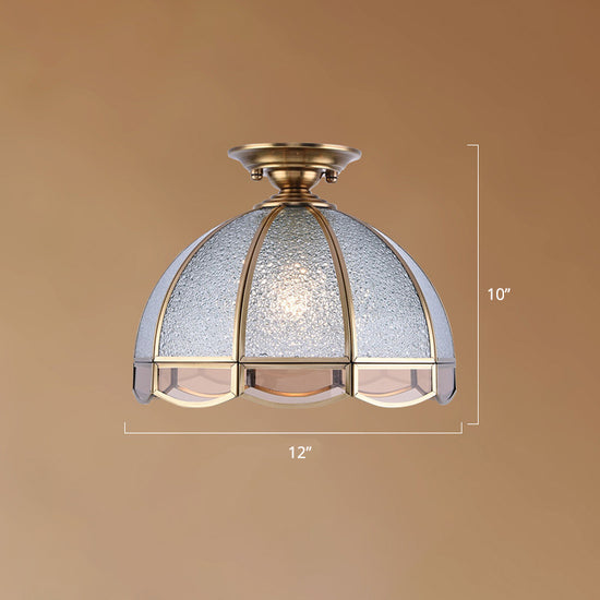Hemispherical Foyer Ceiling Fixture Traditional Seedy Glass 1-Light ...