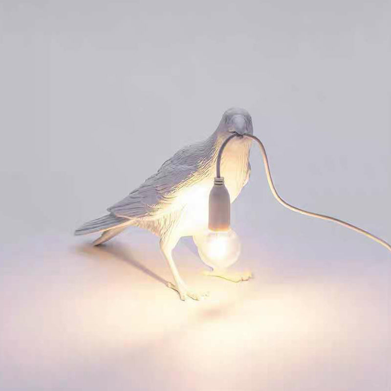 Bird Shaped Table Lamp Artistic Creative Resin Single-Bulb Nightstand ...