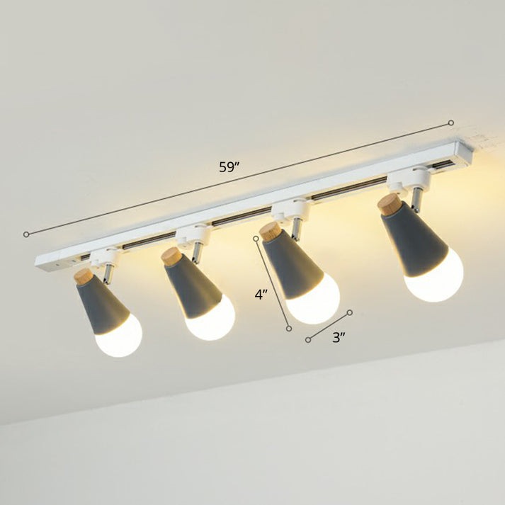 Cone Shaped Spotlight Track Lighting Macaron Metal Corridor Semi-Flush ...