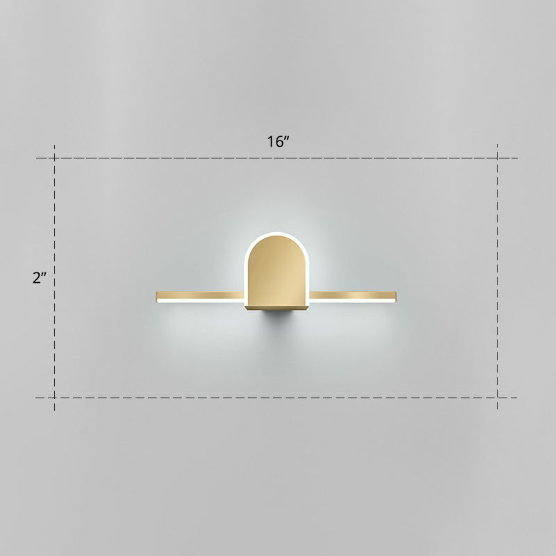Acrylic Linear LED Vanity Sconce Light Minimalism Gold Finish Wall ...