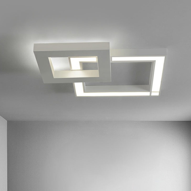 Nordic Style Frame Ceiling Light Fixture Metal Living Room LED Flush ...