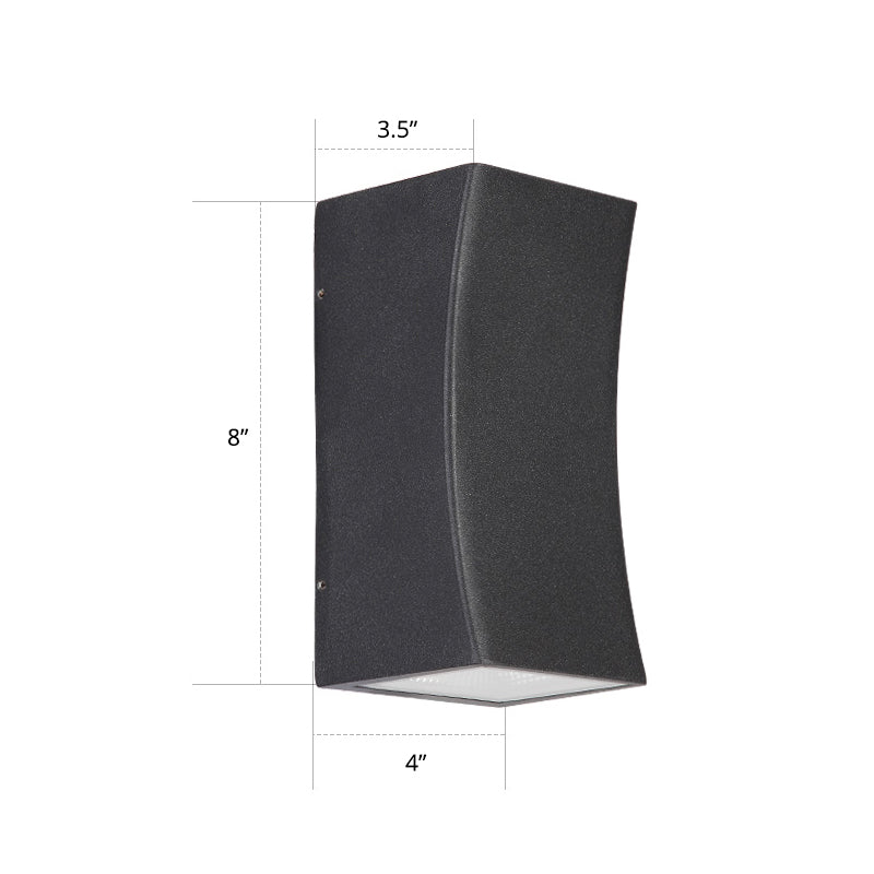 Rectangular LED Wall Lighting Ideas Minimalist Metal Terrace Wall Mount ...