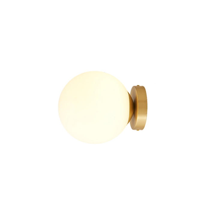 Minimalism Spherical Ceiling Flush Light White Glass Single Entryway ...