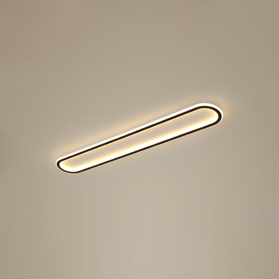 Acrylic Oblong Led Flush Mount Ceiling Light Minimalism Black Finish ...